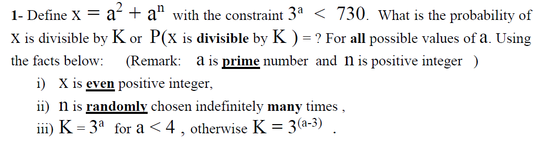 Solved 1- Define x=a2+an with the constraint 3a