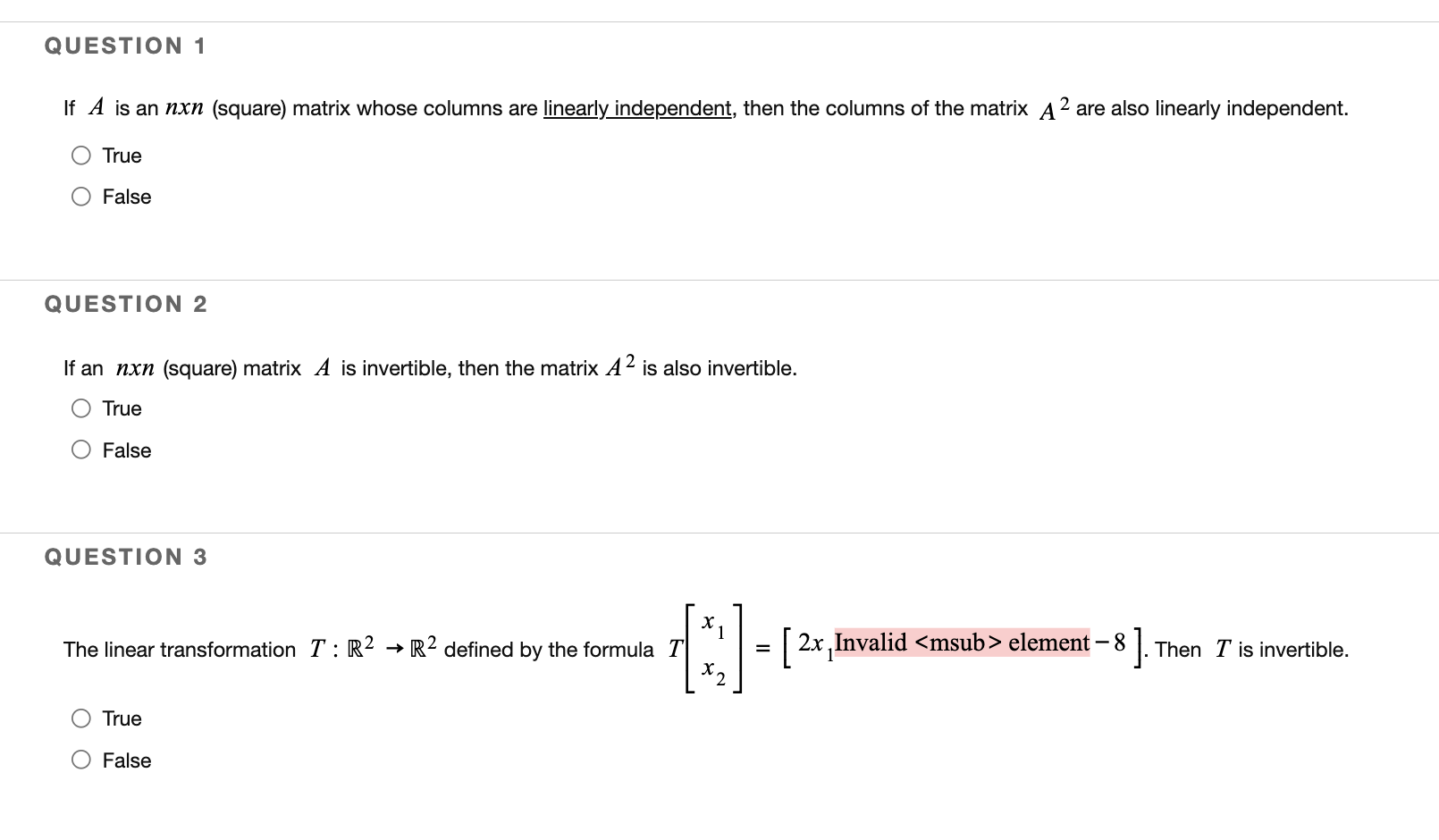 Solved If A is an nxn (square) matrix whose columns are | Chegg.com