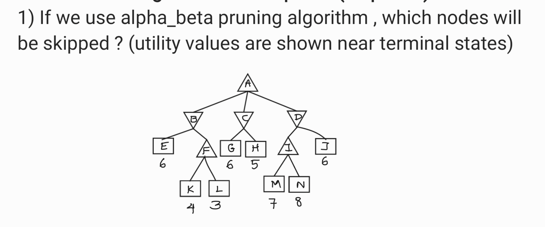Solved 1 If We Use Alphabeta Pruning Algorithm Which 