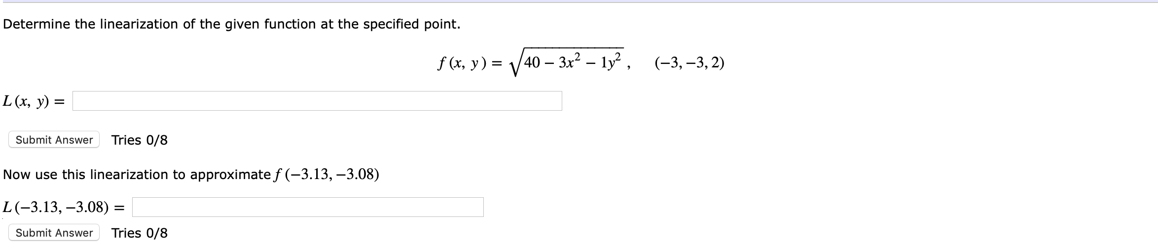 Solved Determine The Linearization Of The Given Function At 2766