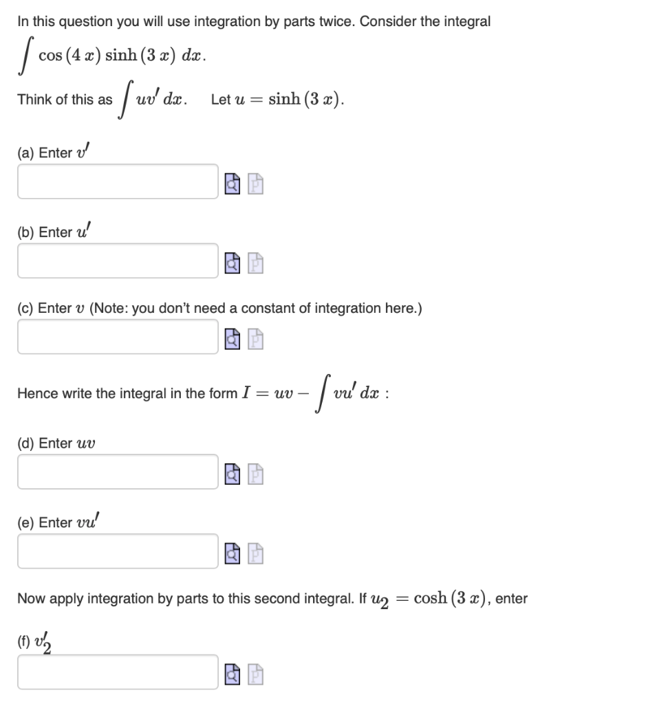 Solved In this question you will use integration by parts | Chegg.com