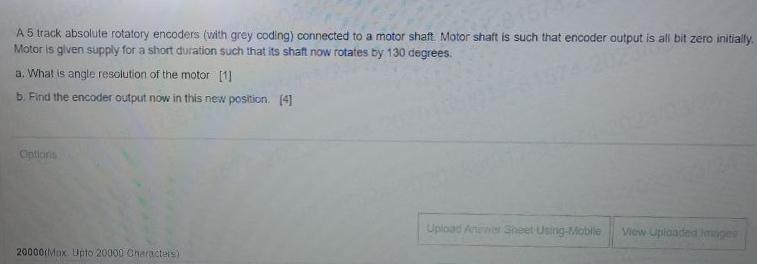 Solved A 5 track absolute rotatory encoders (with grey | Chegg.com