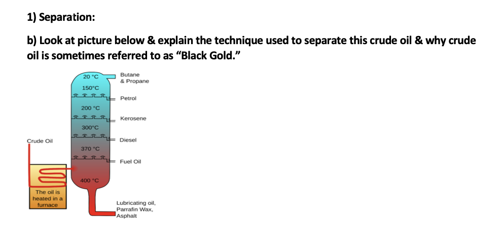 Solved 1) Separation: b) Look at picture below & explain the | Chegg.com