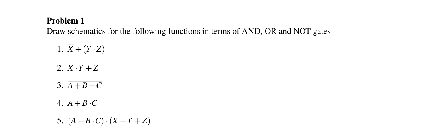 Solved Problem 1 Draw schematics for the following functions | Chegg.com