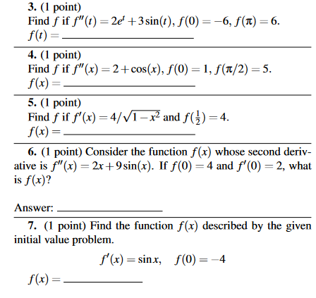 Solved Solve ques 3-7 ﻿for good rating :) calc2 | Chegg.com