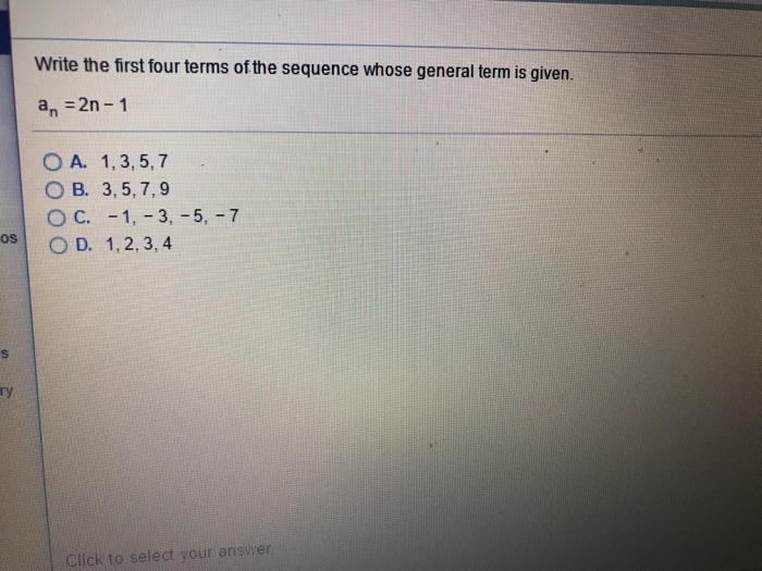 Solved Write the first four terms of the sequence whose | Chegg.com
