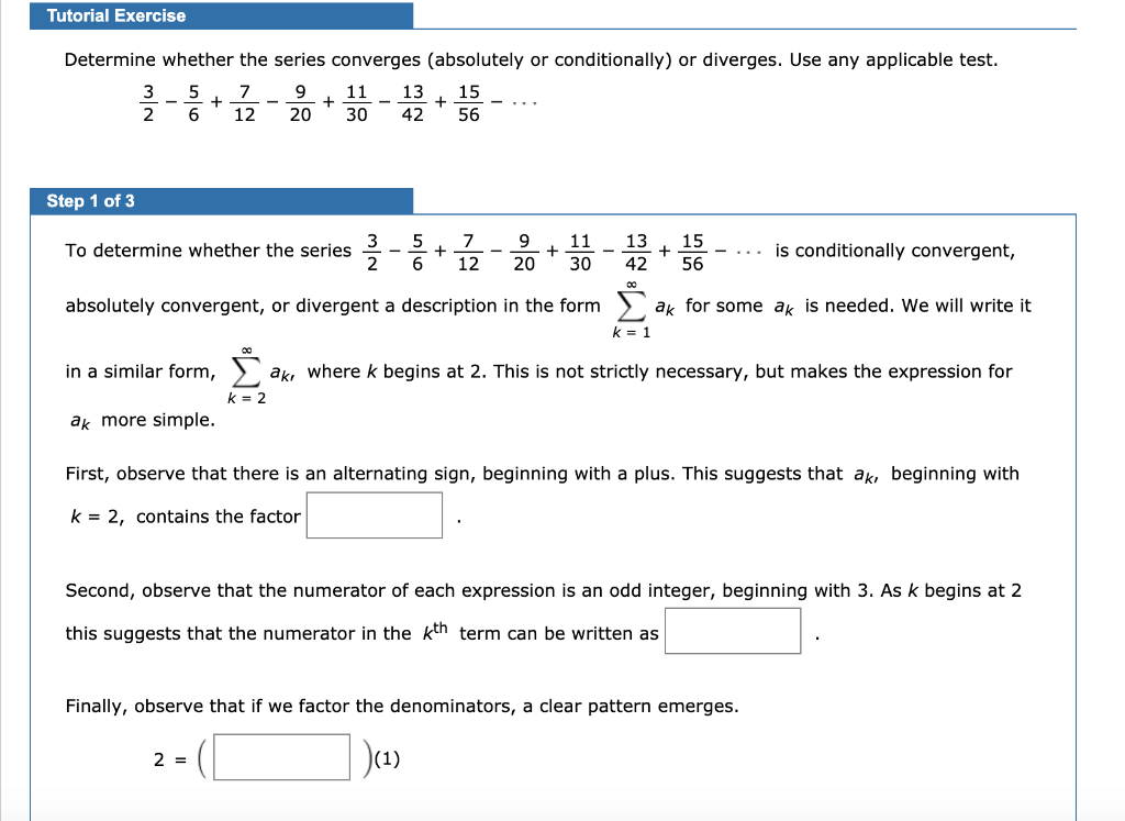 Solved Tutorial Exercise Determine whether the series | Chegg.com