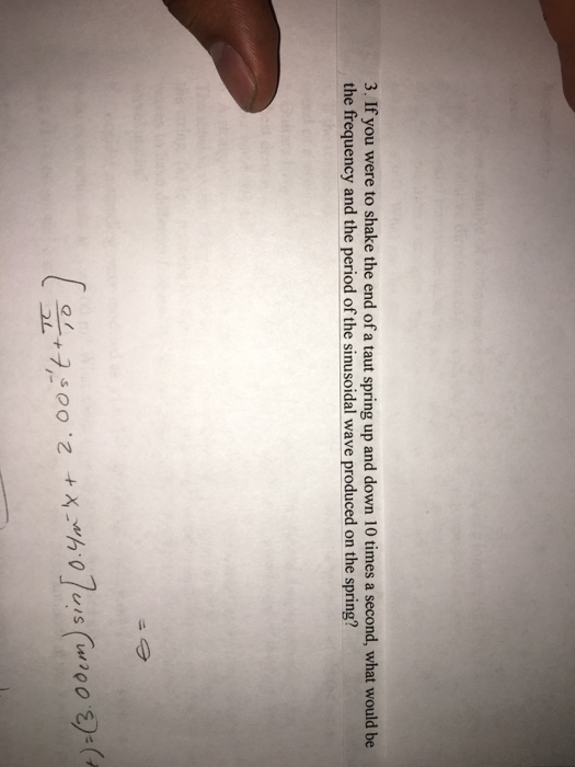 Solved 3. If you were to shake the end of a taut spring up | Chegg.com