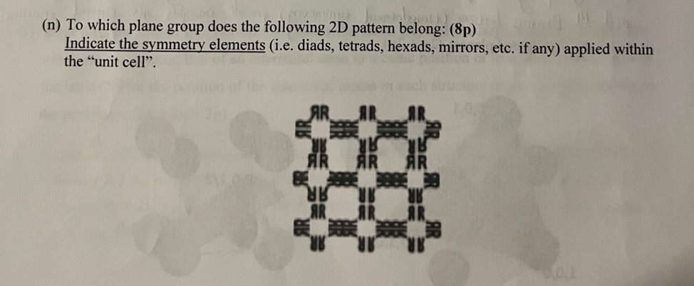 Solved (n) To which plane group does the following 2D | Chegg.com