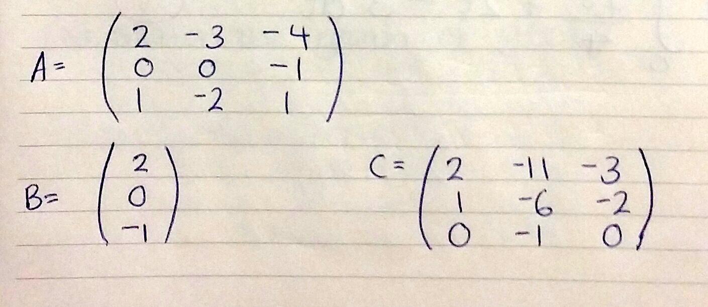 Solved Show by calculating AC, that C is the inverse matrix | Chegg.com