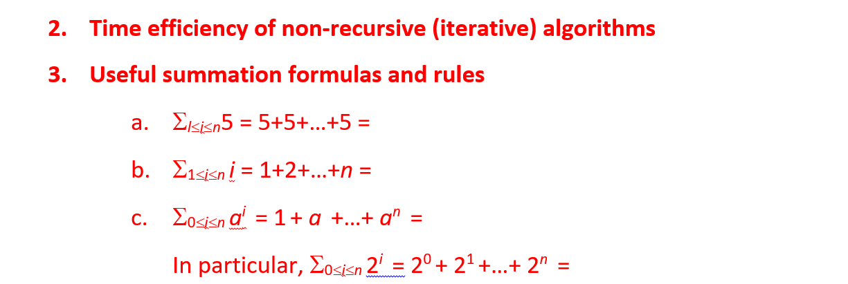 Solved 2. Time efficiency of non-recursive (iterative) | Chegg.com