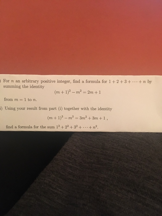 Solved For n an arbitrary positive integer, find a formula | Chegg.com