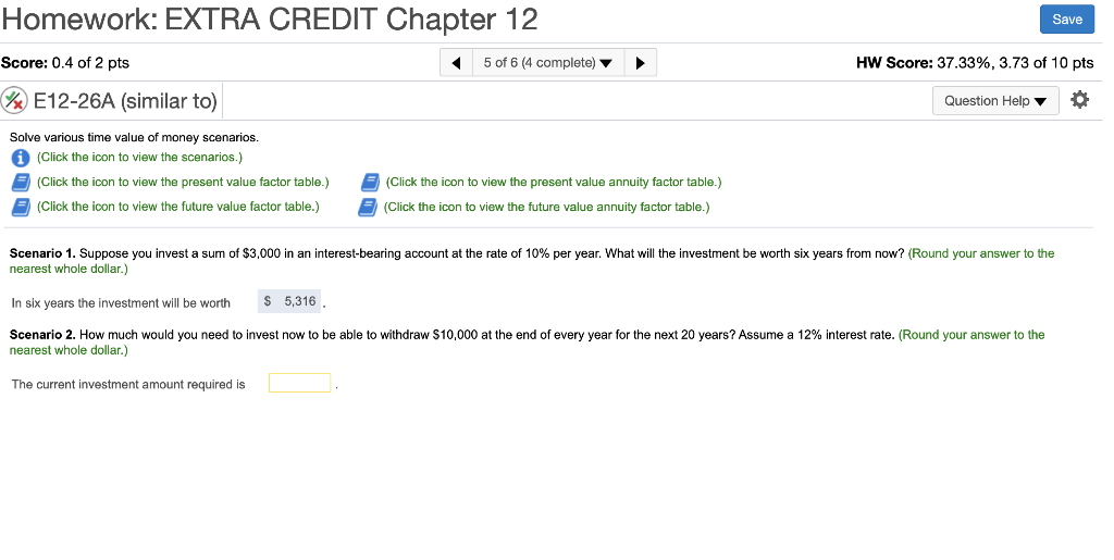 Solved Homework: EXTRA CREDIT Chapter 12 Save Score: 0.4 of | Chegg.com