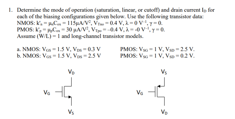 Solved 1 Determine The Mode Of Operation Saturation