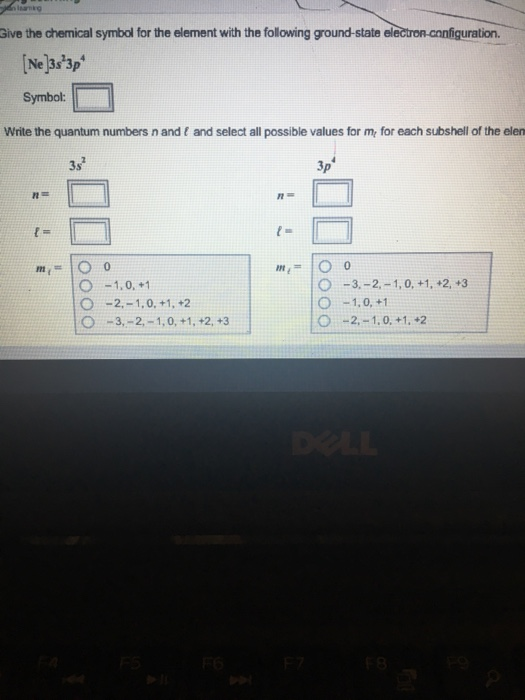 Solved Give the chemical symbol for the element with the | Chegg.com