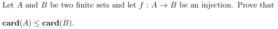 Solved Let A and B be two finite sets and let f:A→B be an | Chegg.com