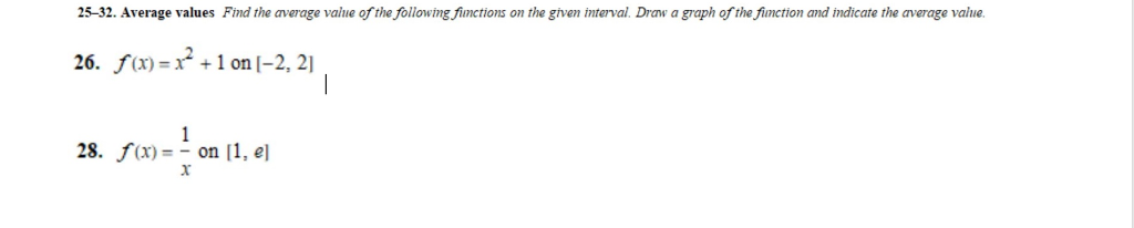 Solved 25-32. Average values Find the average value of the | Chegg.com