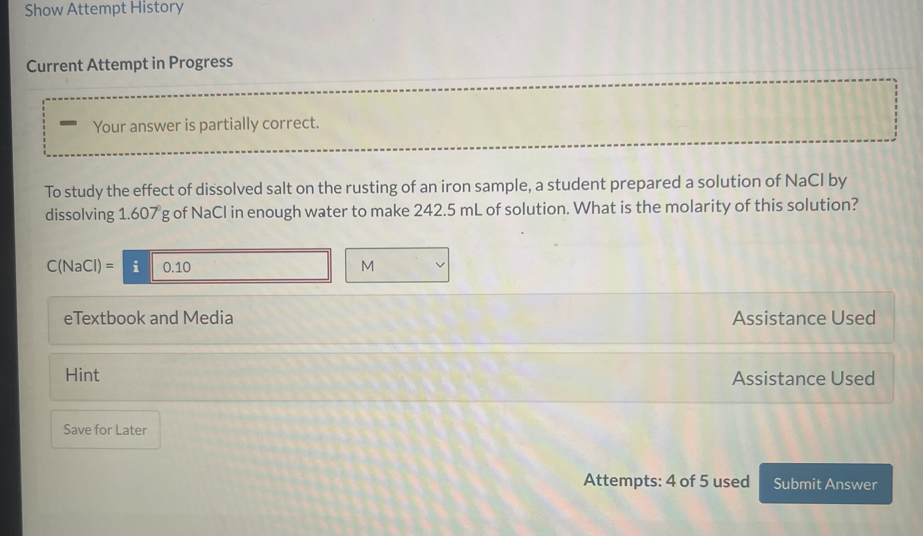 Solved Current Attempt in Progress To study the effect of | Chegg.com