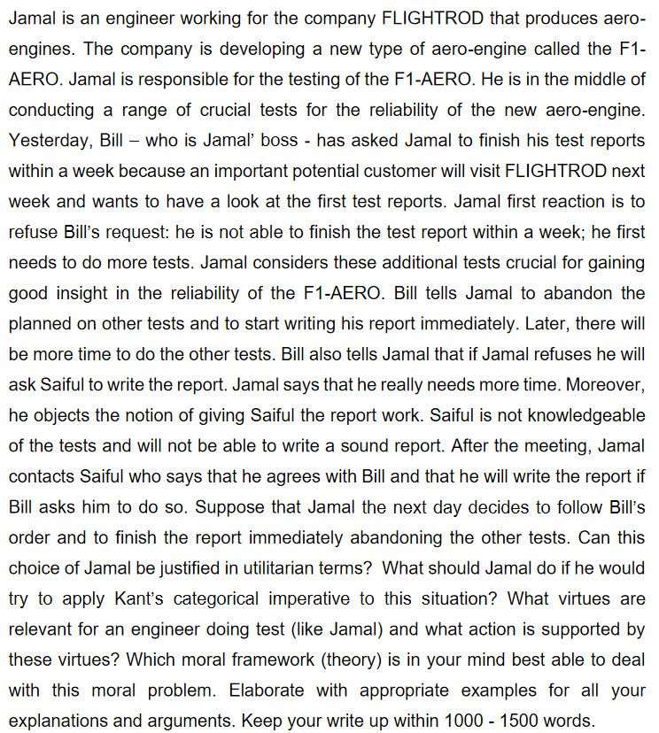 Jamal is an engineer working for the company | Chegg.com