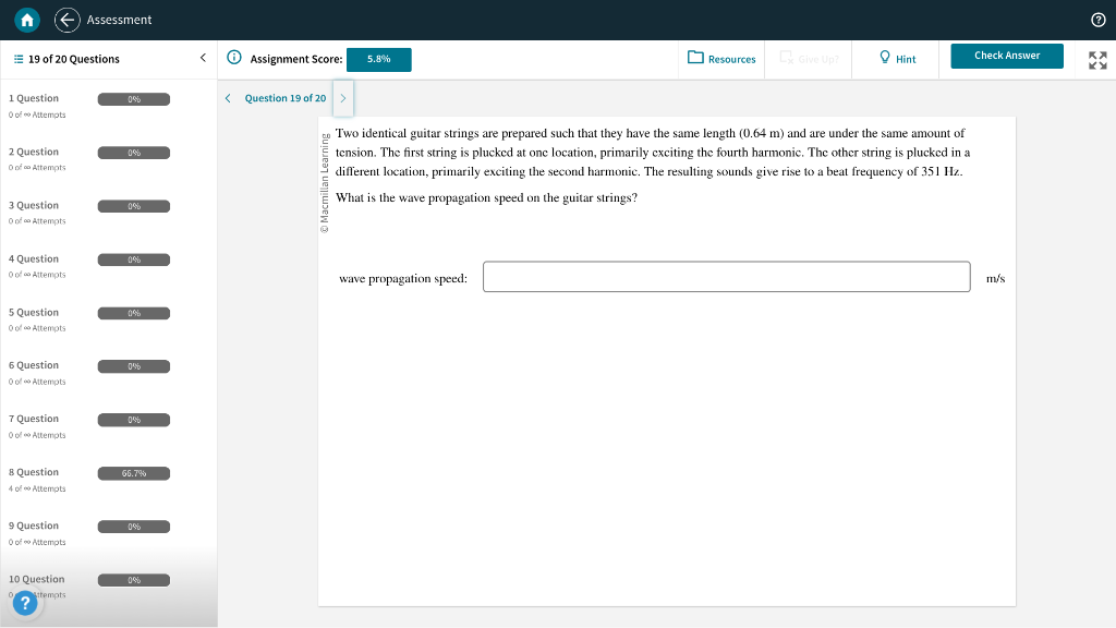 Solved Two identical guitar strings are prepared such that | Chegg.com