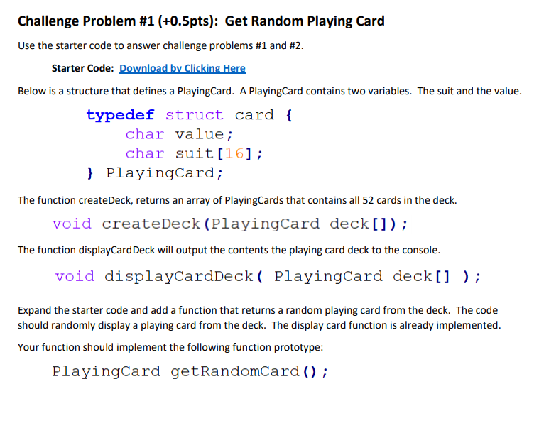 Use the starter code to answer challenge problems #1 | Chegg.com