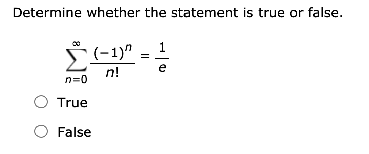 Solved Determine whether the statement is true or false. 1 " | Chegg.com