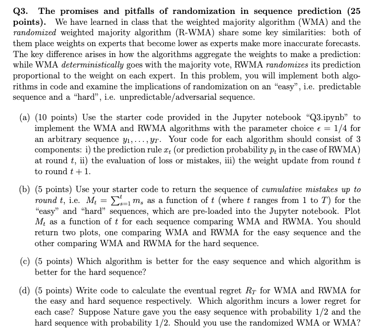 Solved Q3. ﻿The promises and pitfalls of randomization in | Chegg.com