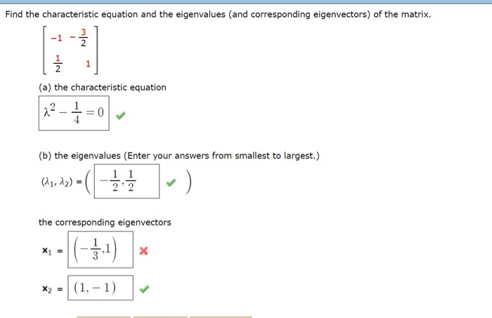 Solved Find The Characteristic Equation And The Eigenvalues
