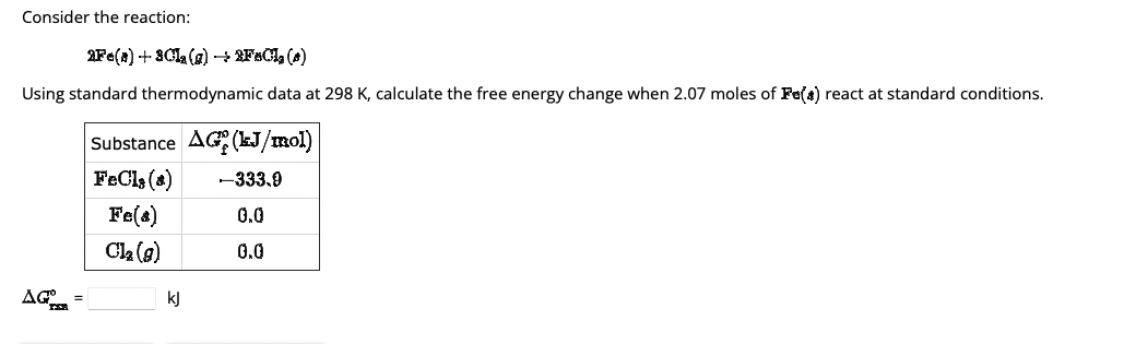 Solved Consider the reaction: 2F⊕(G)+3HM(g)(g)2HMg(β) Using | Chegg.com