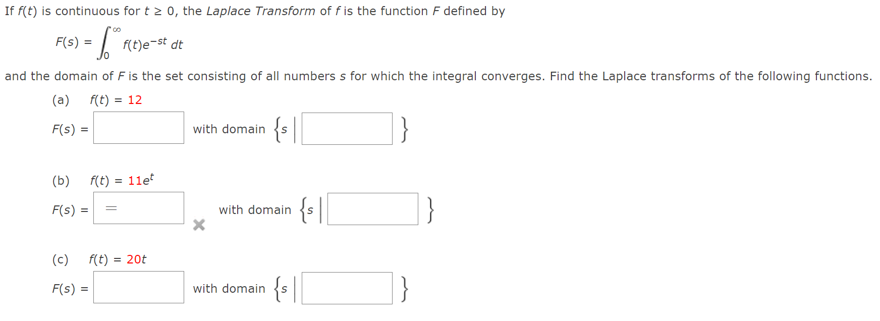 Solved f(t) is continuous for t≥0, the Laplace Transform of | Chegg.com