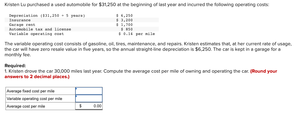 The Variable Operating Cost Consists Of Gasoline