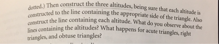 Solved 4. In a triangle, an altitude is a line segment from | Chegg.com