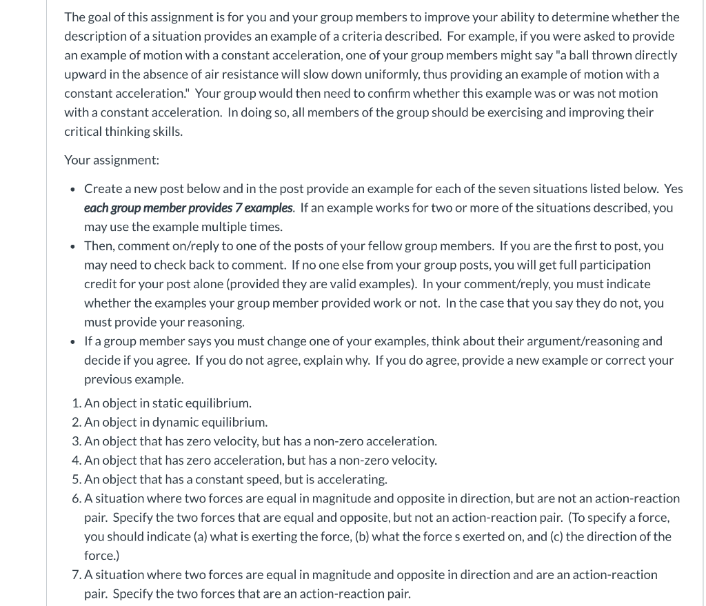 Solved The goal of this assignment is for you and your group | Chegg.com