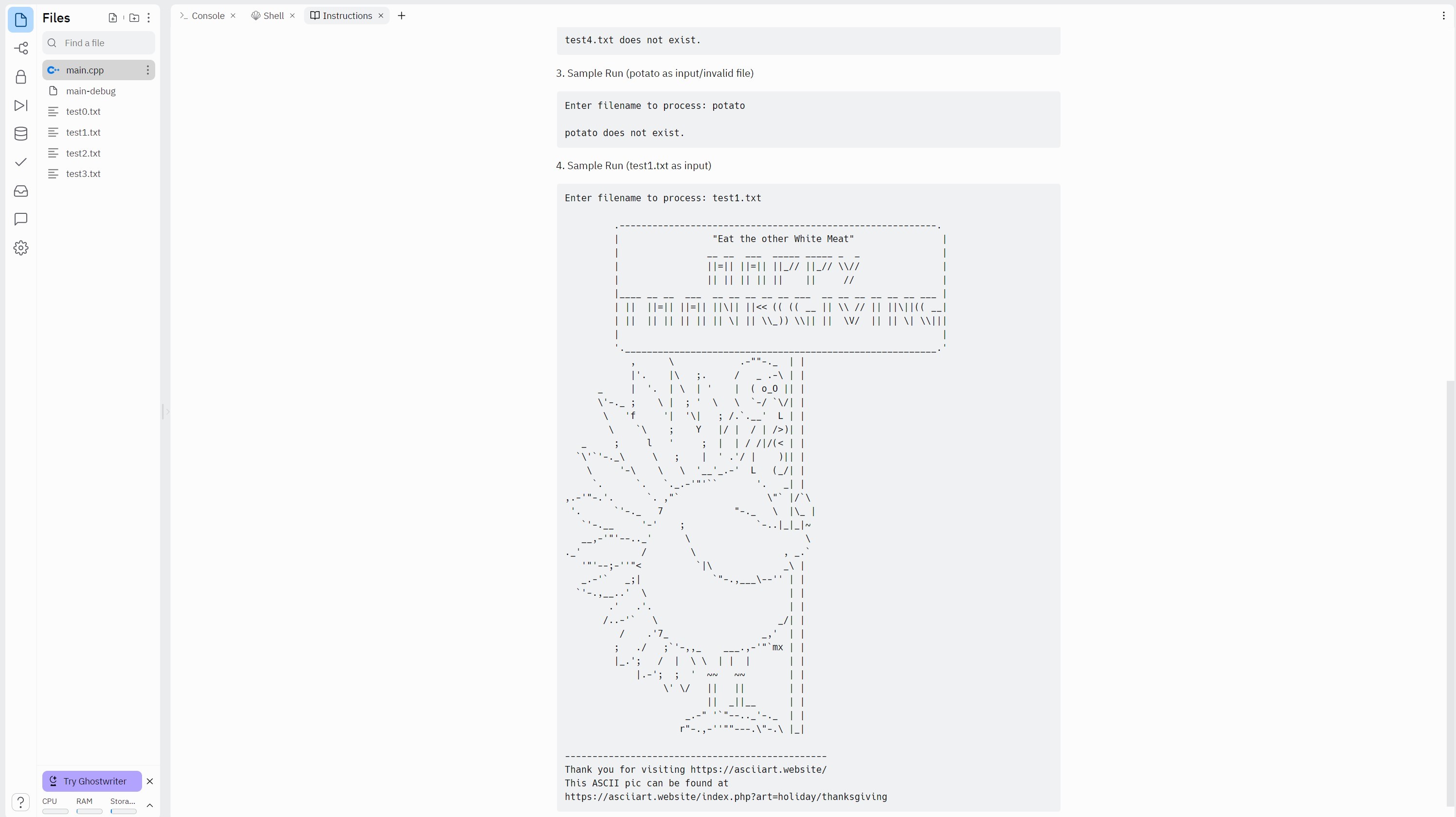 Thanksgiving Ascii Art