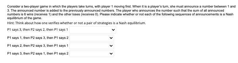 Solved Consider a two-player game in which the players take | Chegg.com