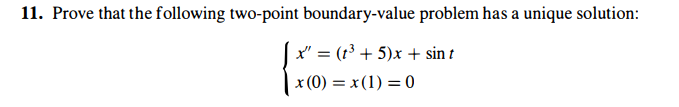 Solved 11. Prove that the following two-point boundary-value | Chegg.com