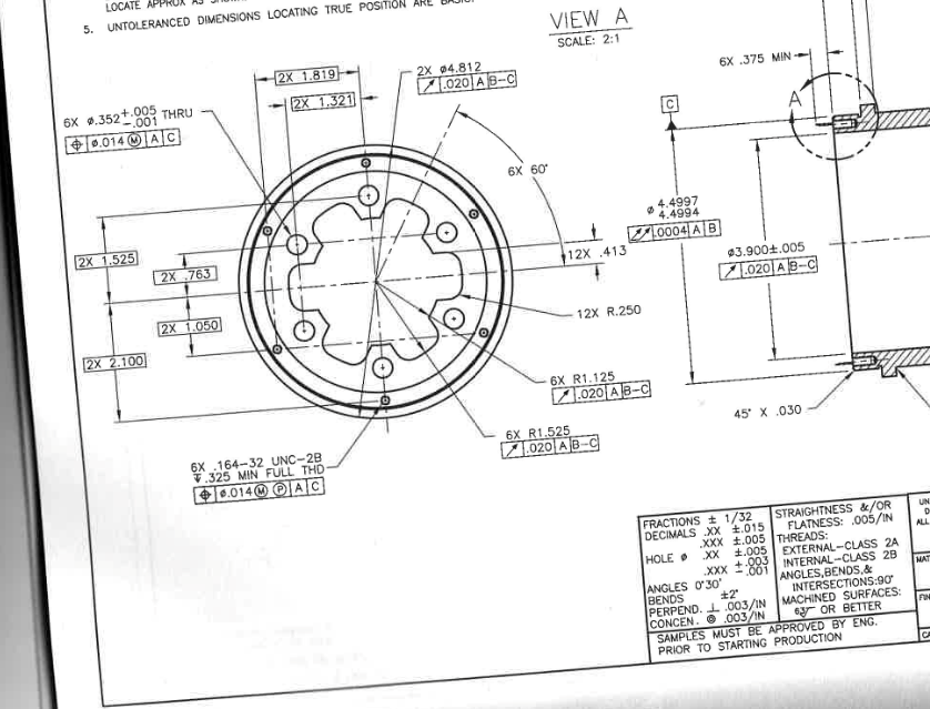 Solved 3. Refer to the .164-32UNC-2B Depth .325 MIN FULL | Chegg.com