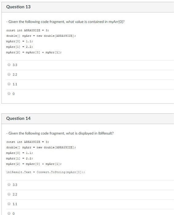 Solved Question 1 -Consider the following array: intl] | Chegg.com