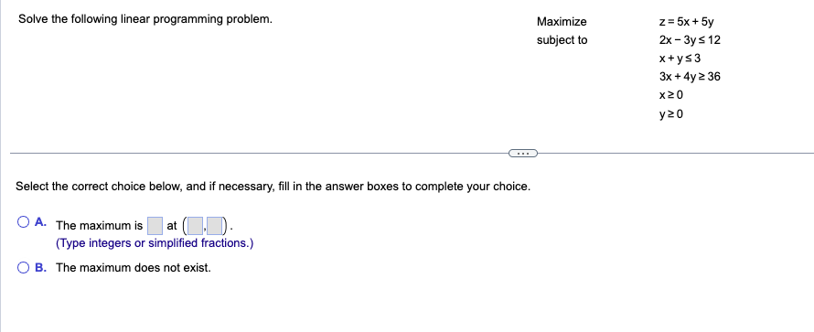 Solved Solve the following linear programming problem. | Chegg.com
