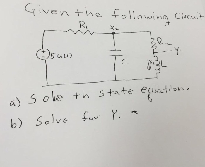 Solved Give the following circuit Solve the state equation. | Chegg.com