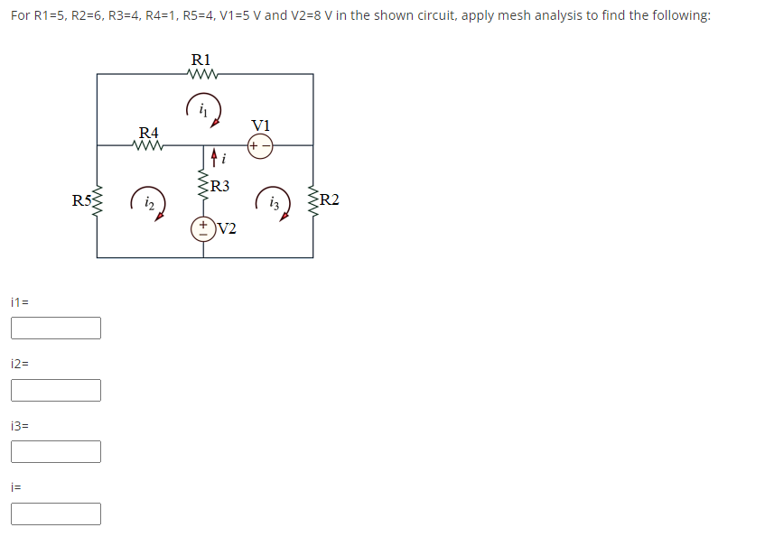 Solved For R1=23, R2=5, R3=9, R4=3, R5=1, R6=17, V1=196 V, | Chegg.com