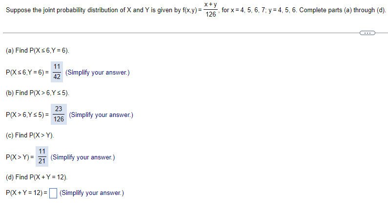 Solved Suppose the joint probability distribution of X and Y | Chegg.com