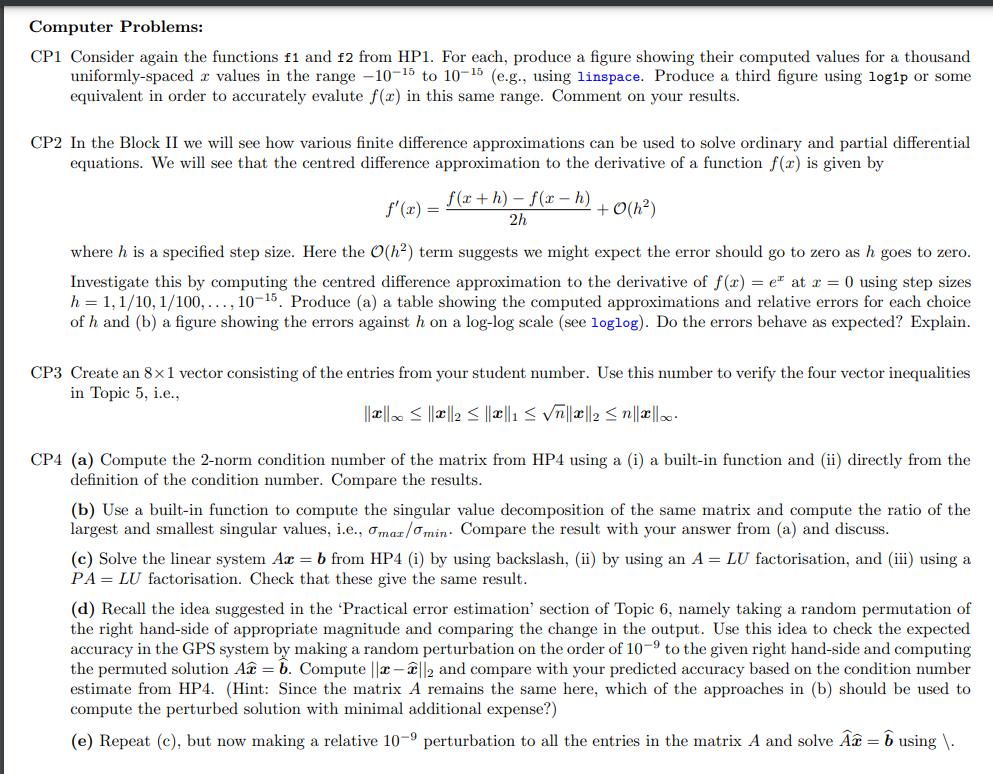 Solved CP1 Consider again the functions f1 and f2 from HP1. | Chegg.com