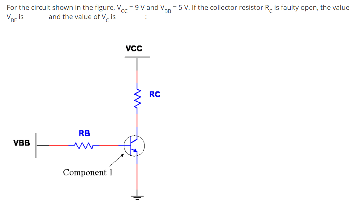 Solved For the circuit shown in the figure, Vcc = 9 V and | Chegg.com