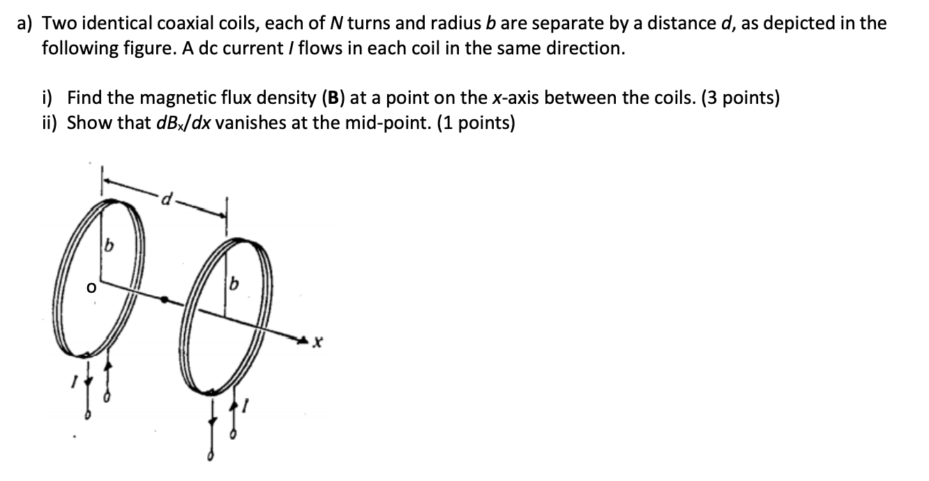 Solved a) Two identical coaxial coils, each of N turns and | Chegg.com