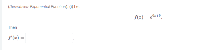 Solved (Derivatives: Exponential Function). (i) | Chegg.com