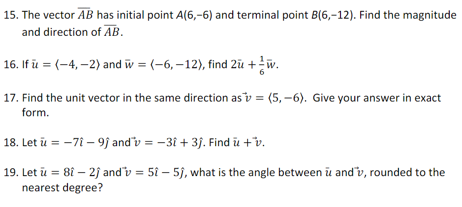 Solved 15 The Vector Ab Has Initial Point A 6 6 And