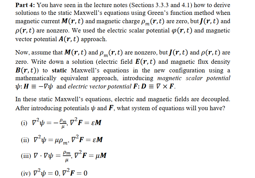 Part 4: You have seen in the lecture notes (Sections | Chegg.com