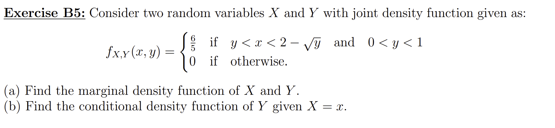 Solved Exercise B5 Consider Two Random Variables X And Y 4928