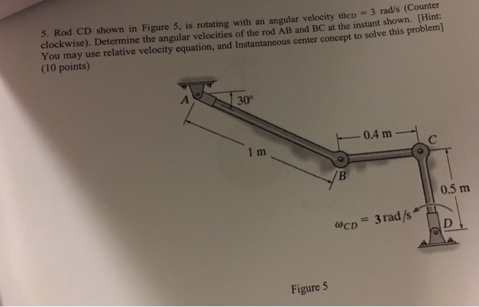 Solved: Rod CD Shown In Figure 5, Is Rotating With An Angu... | Chegg.com